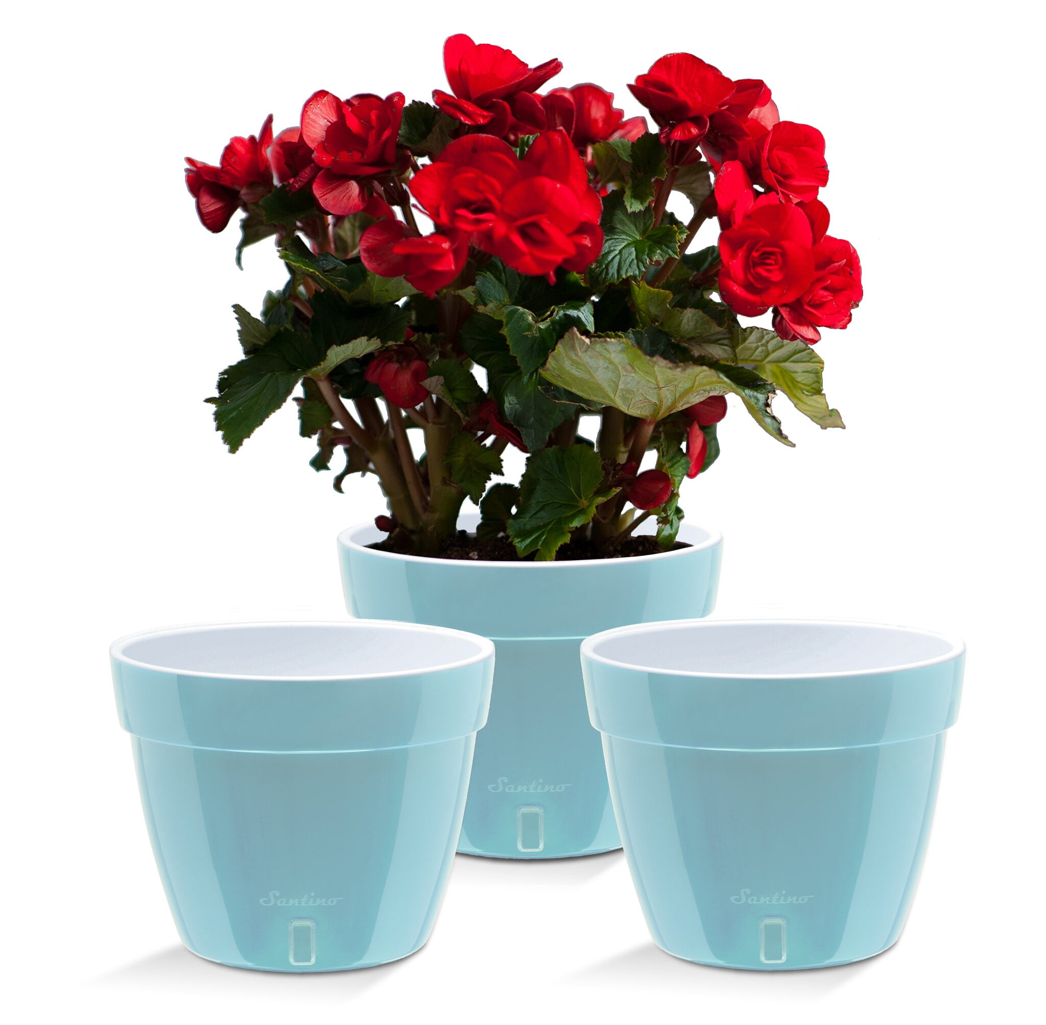 ️ Santino ASTI 10.6 Inch Self Watering Planters MENTHOL/WHITE (Set of 3 ...
