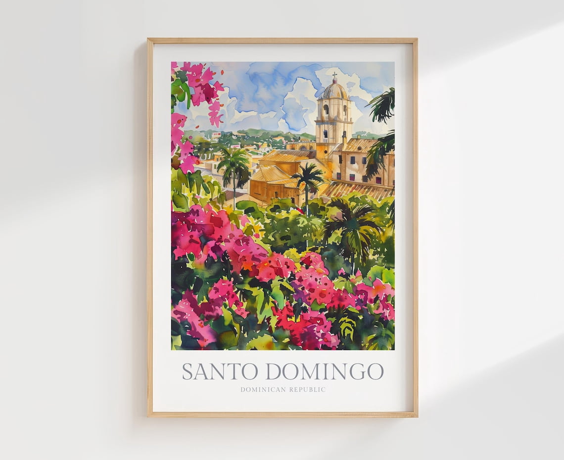 Santo Domingo Dominican Republic Wall Art Home Decor Flowers Poster ...