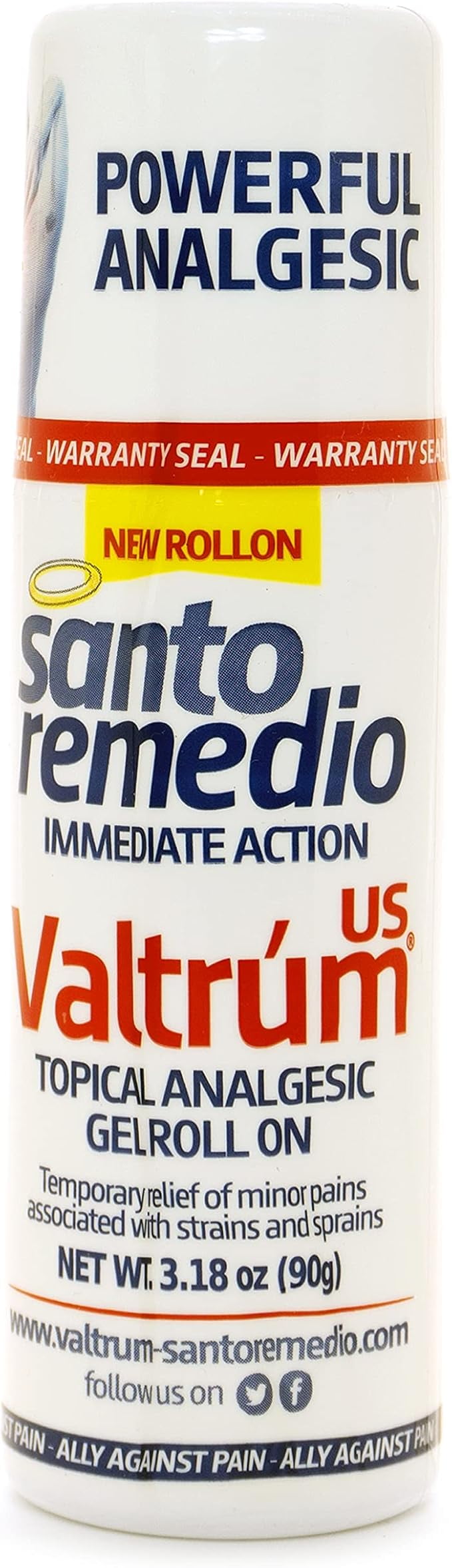 Santo Remedio Valtrum Roll-on, Topical Analgesic Gel for Temporary Pain ...