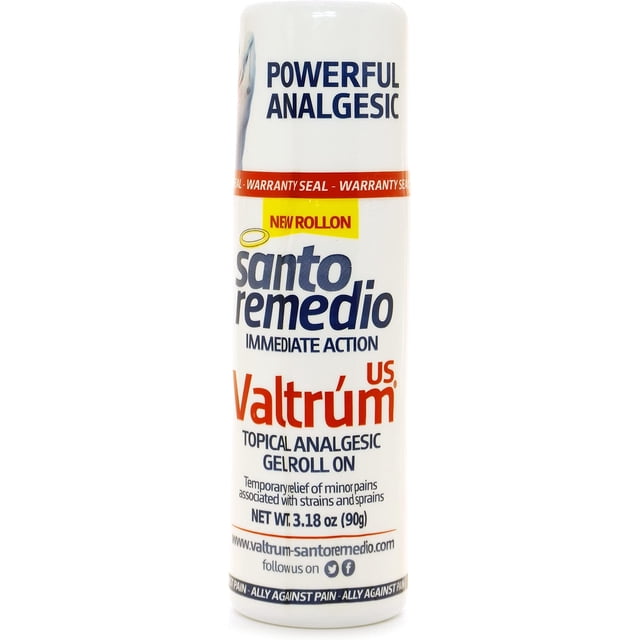 Santo Remedio Valtrum Roll-on, Topical Analgesic Gel for Temporary Pain ...