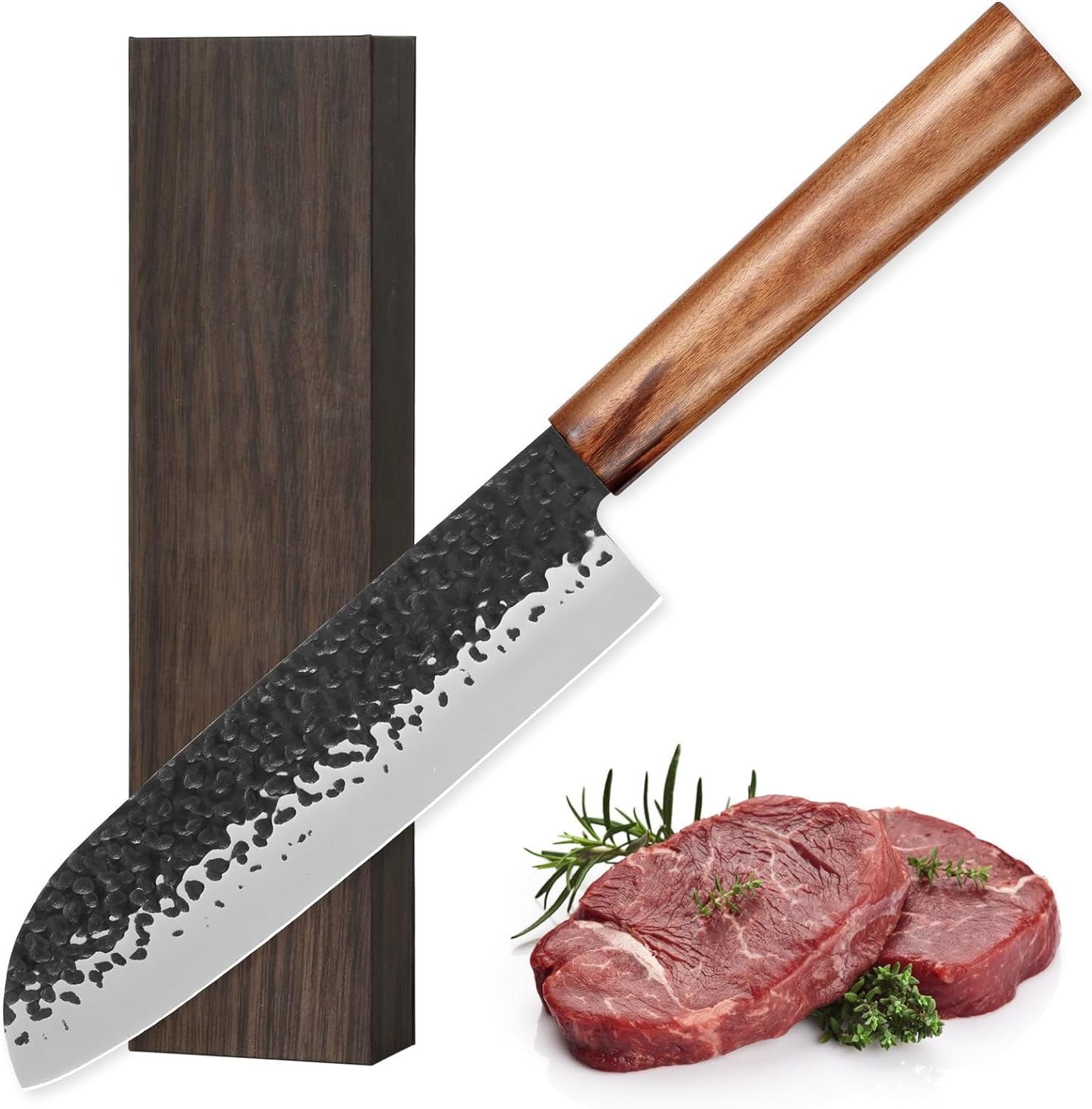 Santoku Knife - 7 Inch Japanese Knife German High Carbon Stainless ...