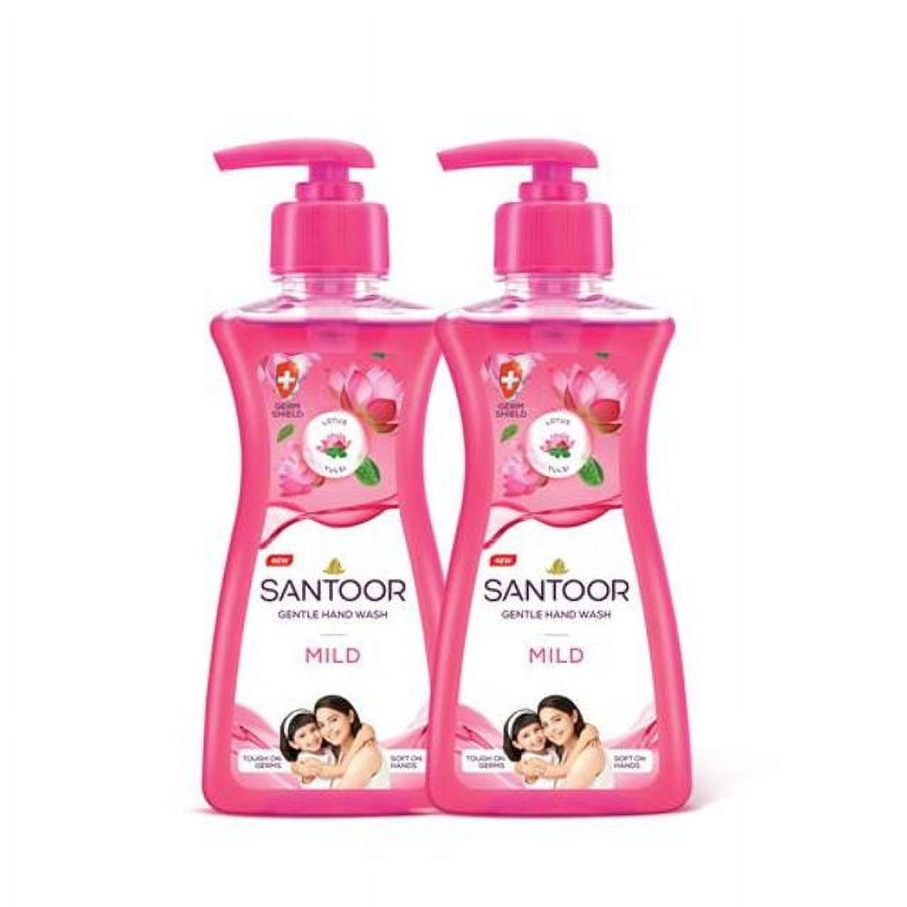 Santoor Mild Gentle Handwash - Lotus & Tulsi, Tough on Germs, 200 ml X2 pack - Walmart.com