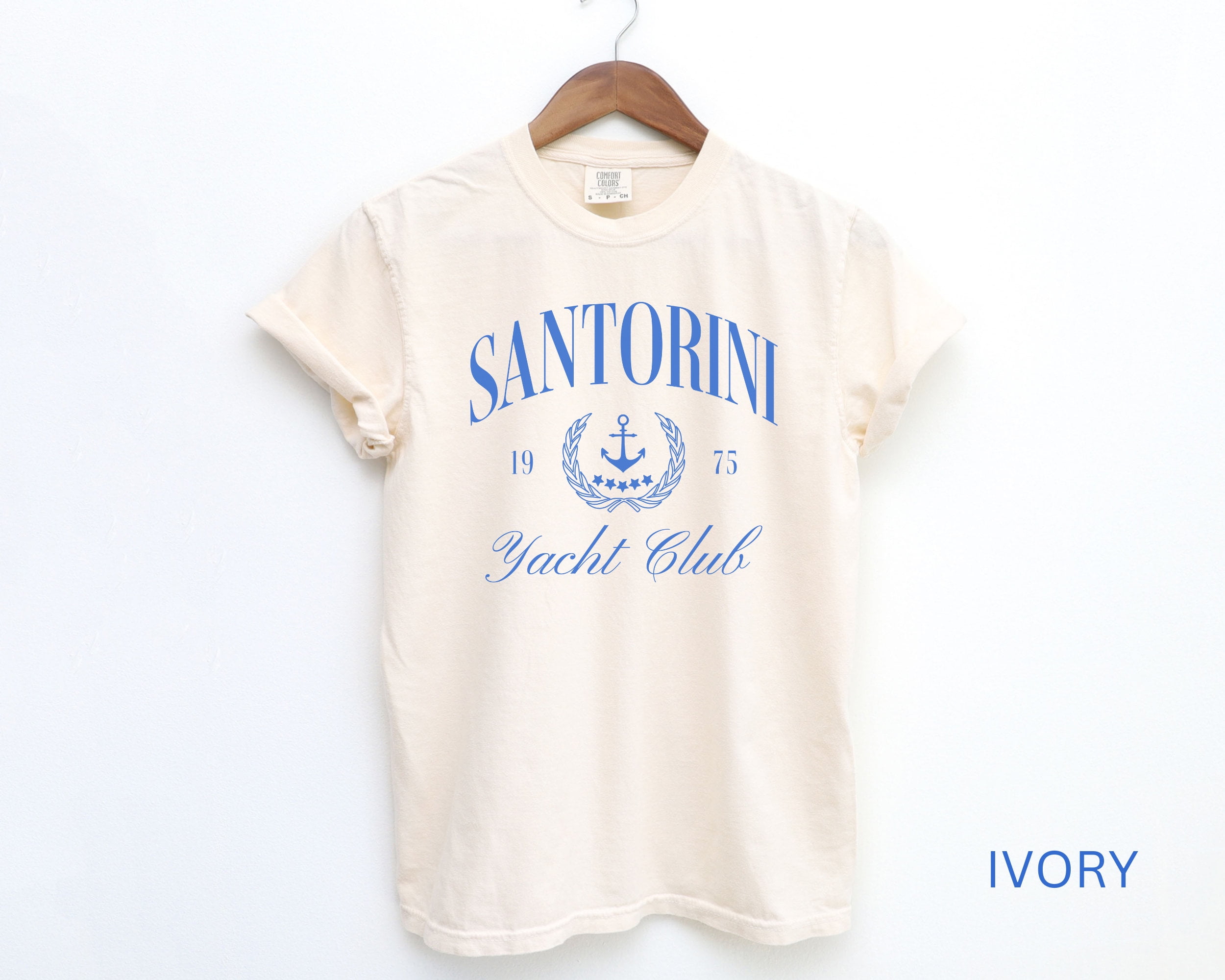 Santorini, Greece Yacht Club T-Shirt Beach, Sailing Club Tee Greek ...