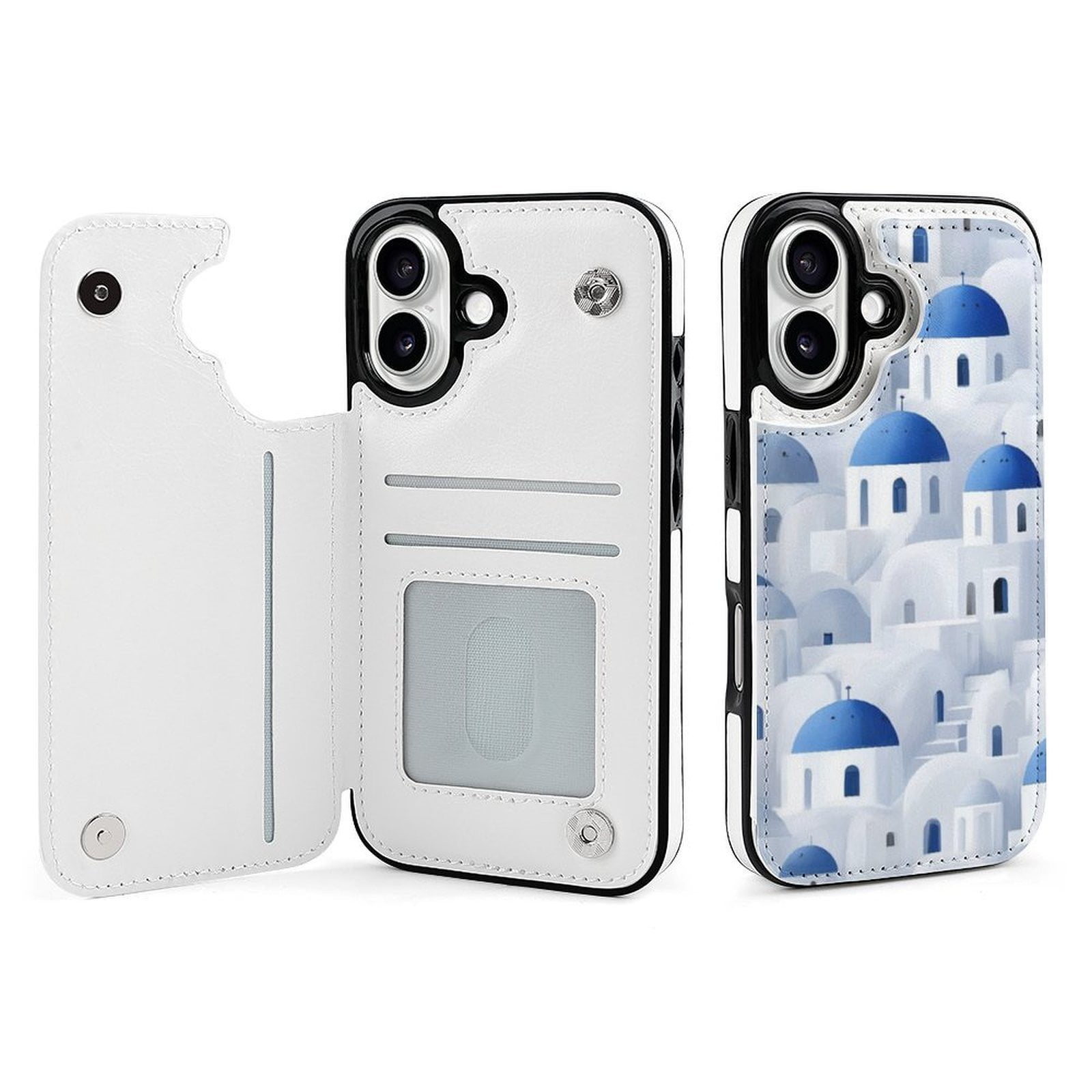 Santorini Island in The Greece-2 Leather Wallet Case for iPhone 15 14 ...