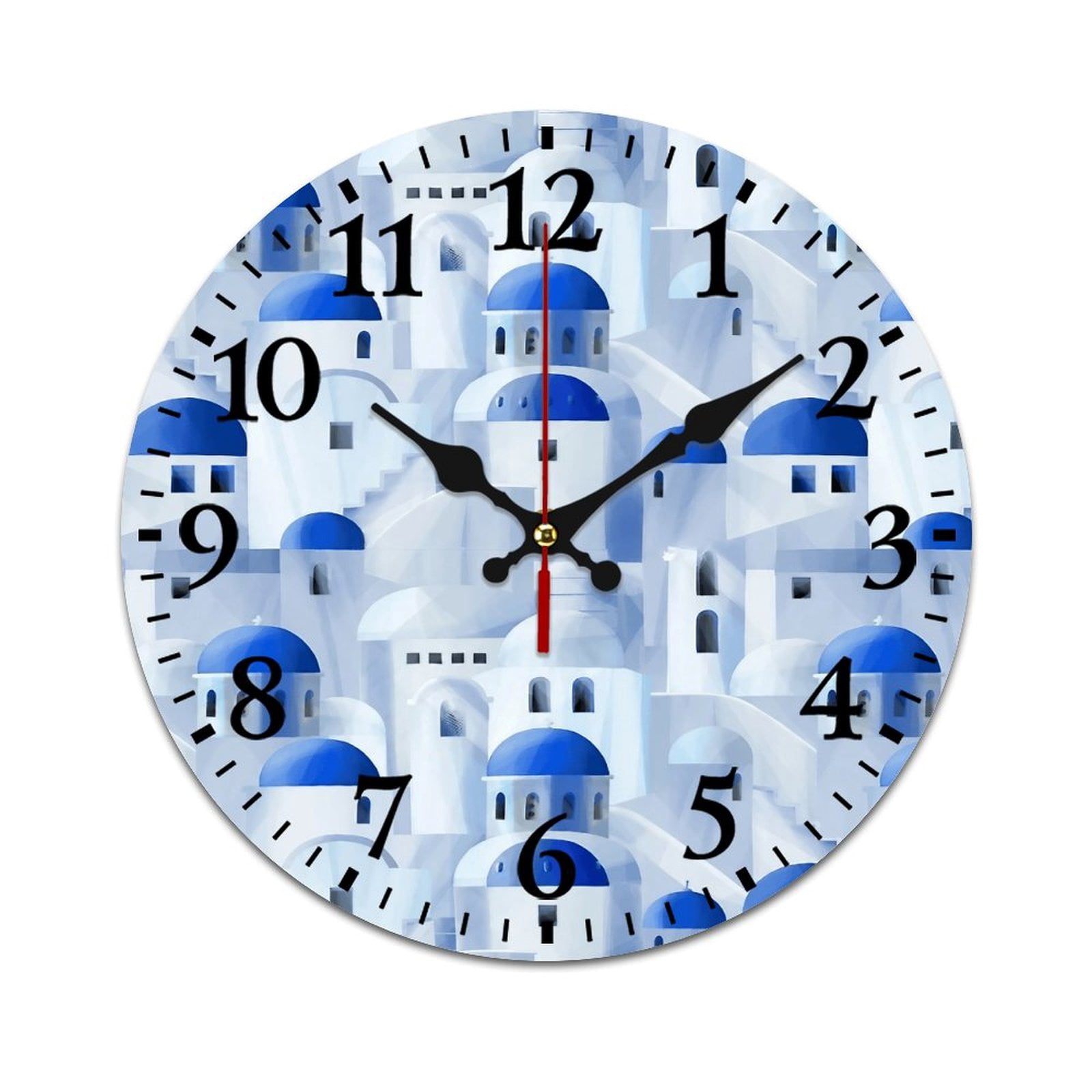 Santorini Island in The Greece Wall Clock Modern Design Clocks Wall ...