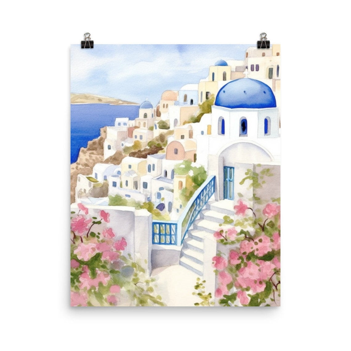 Santorini Print, Oia Greece Wall Art, Aegean Sea Travel Poster, Greek ...