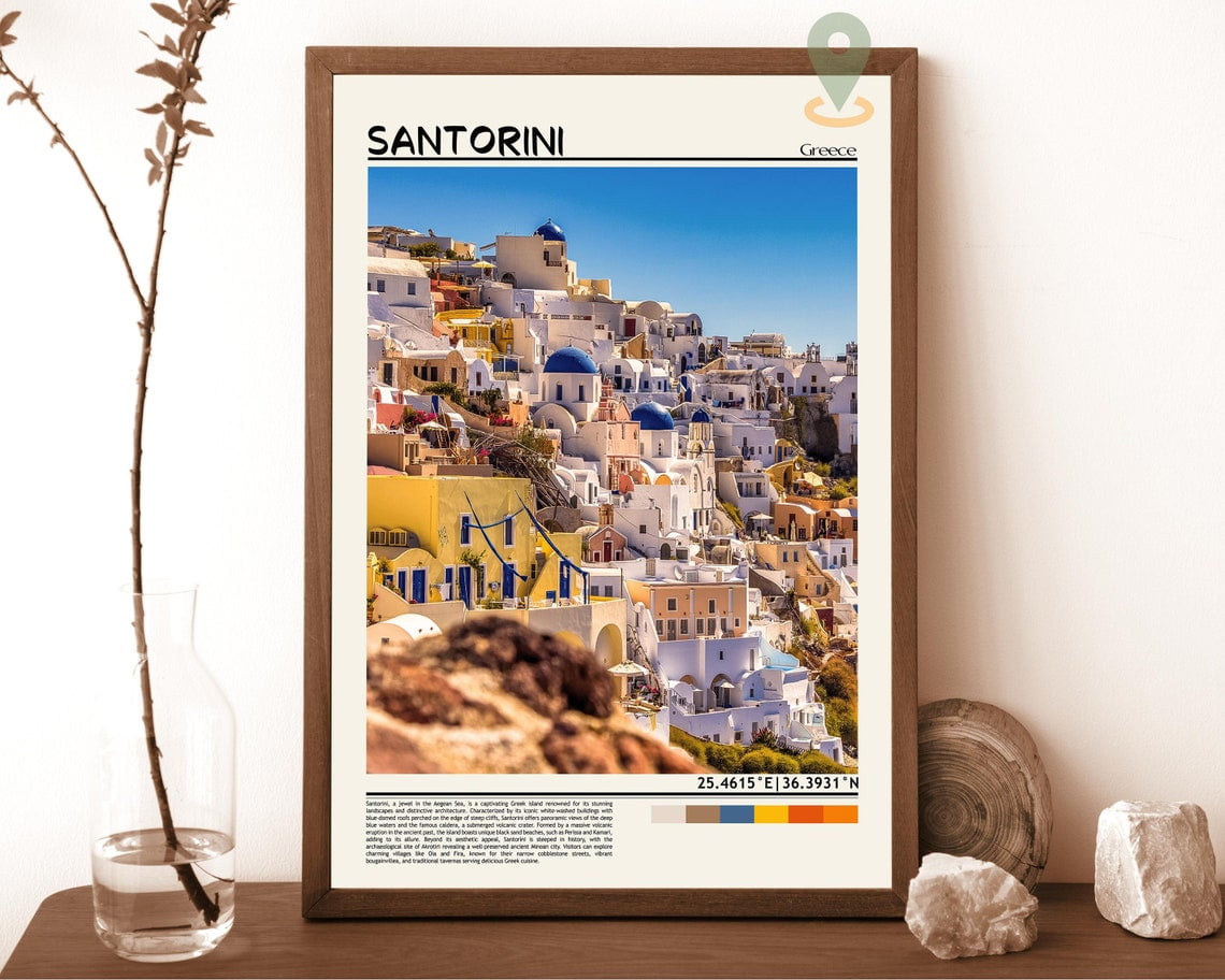 Santorini Print, Santorini Wall Art, Santorini Poster, Santorini Photo ...