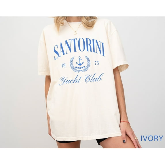 Santorini Yacht Club T-Shirt Beach Sailing Club Tee Greek Islands ...
