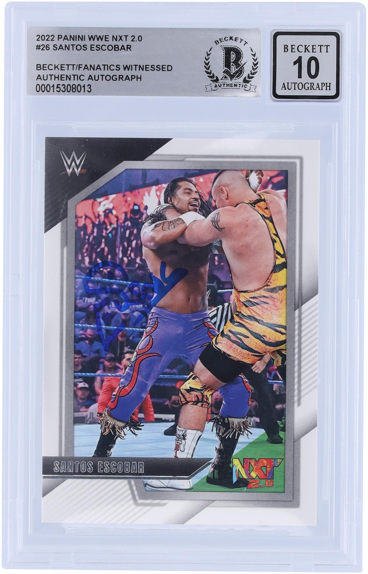 Santos Escobar WWE Autographed 2022 Panini NXT 2.0 #26 Beckett Fanatics ...