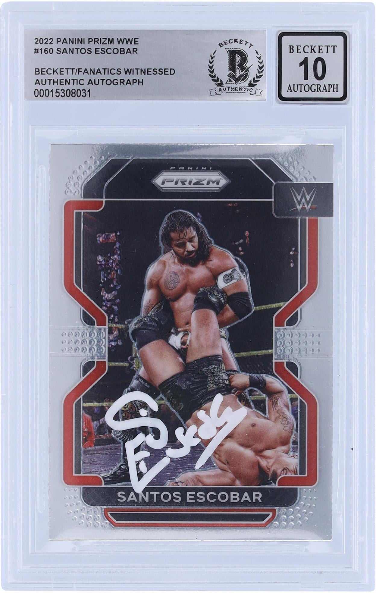 Santos Escobar WWE Autographed 2022 Panini Prizm #160 Beckett Fanatics ...