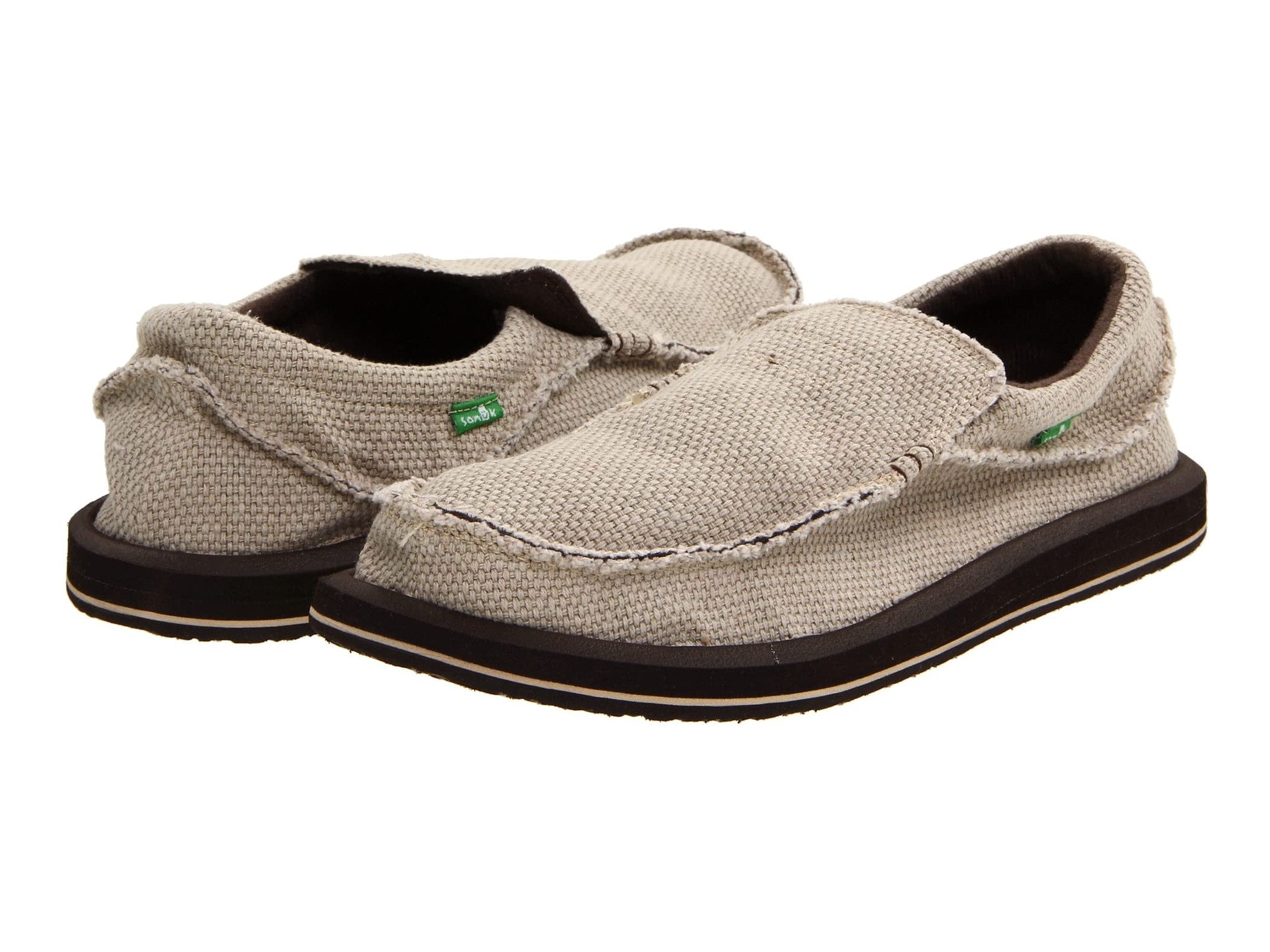 Sanuk Chiba Tan Slip-On Loafers, Rounded Closed Toe, Happy-U Tread ...