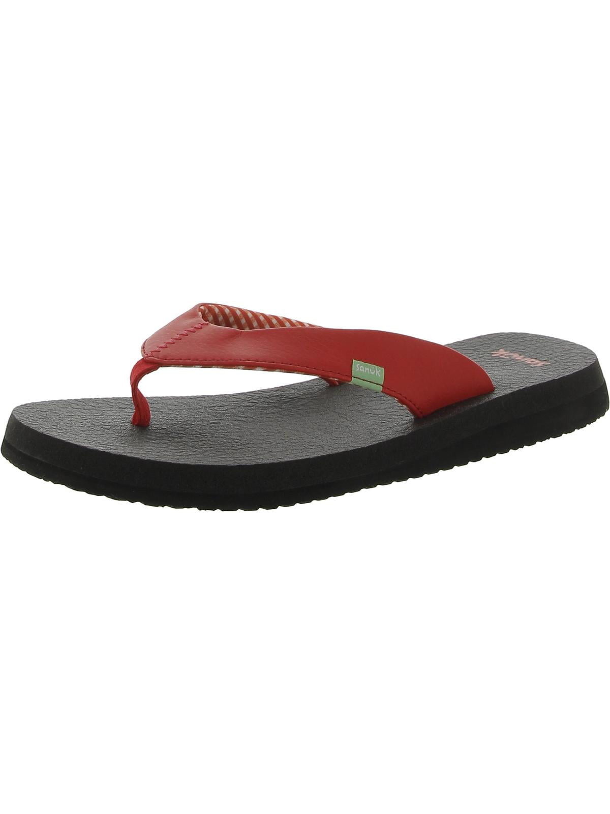 Sanuk Womens Yoga Mat Faux Leather Thong Flip-Flops - Walmart.com