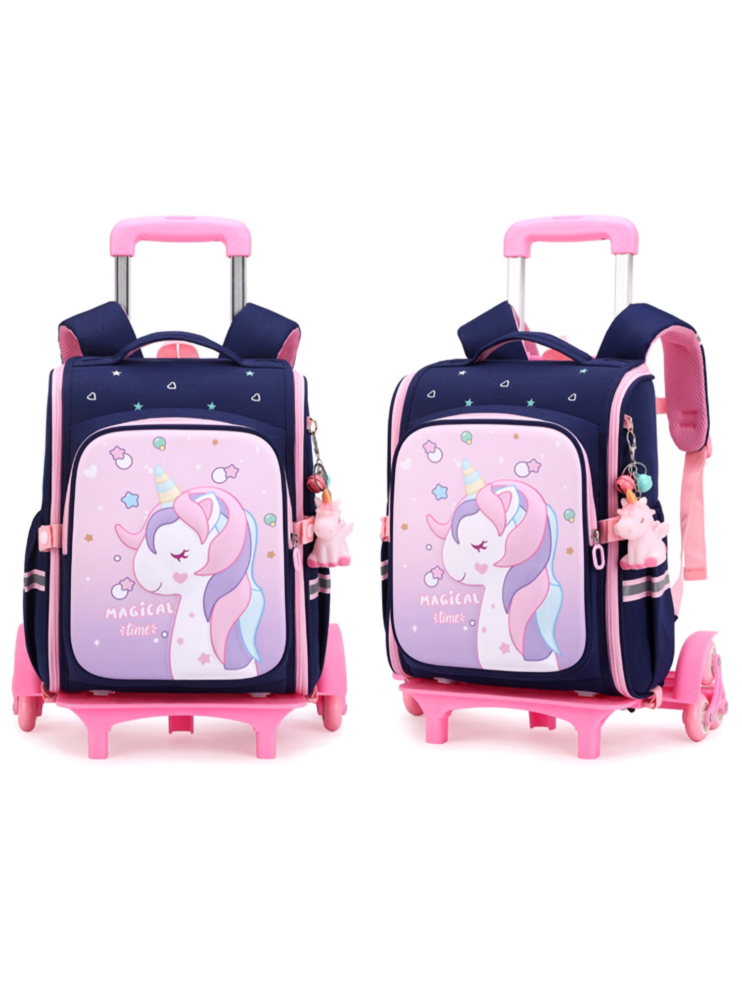 Sanviglor Kids Rolling Backpack Top Handle Bookbag Anti-Theft ...