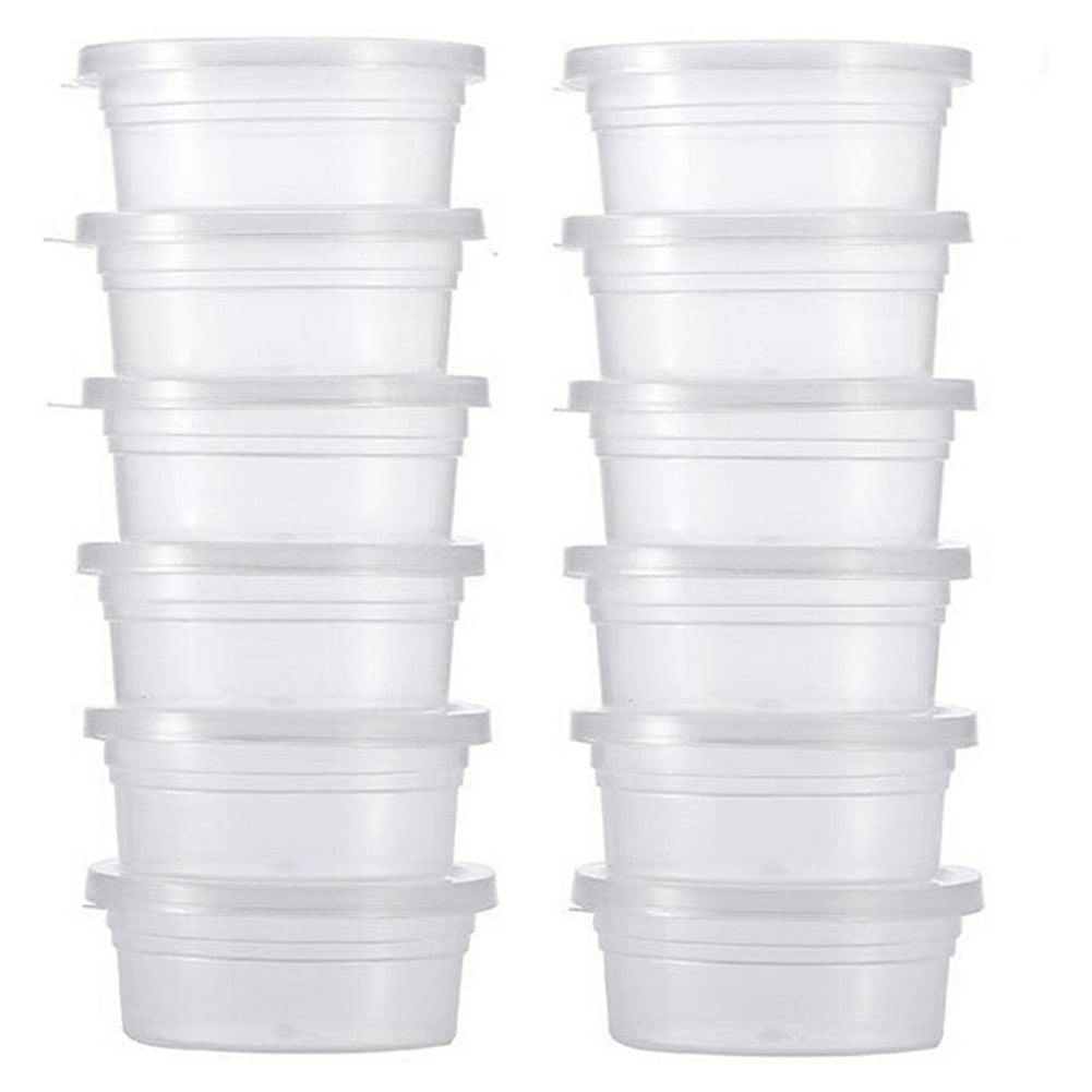 Sanwood 12 Compartment Round Plastic Storage Box, Clear, 12 Count Pack ...
