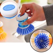 Dish Scrub Brush with Soap Dispensing Handle, Kitchen Cleaner for Pan ...