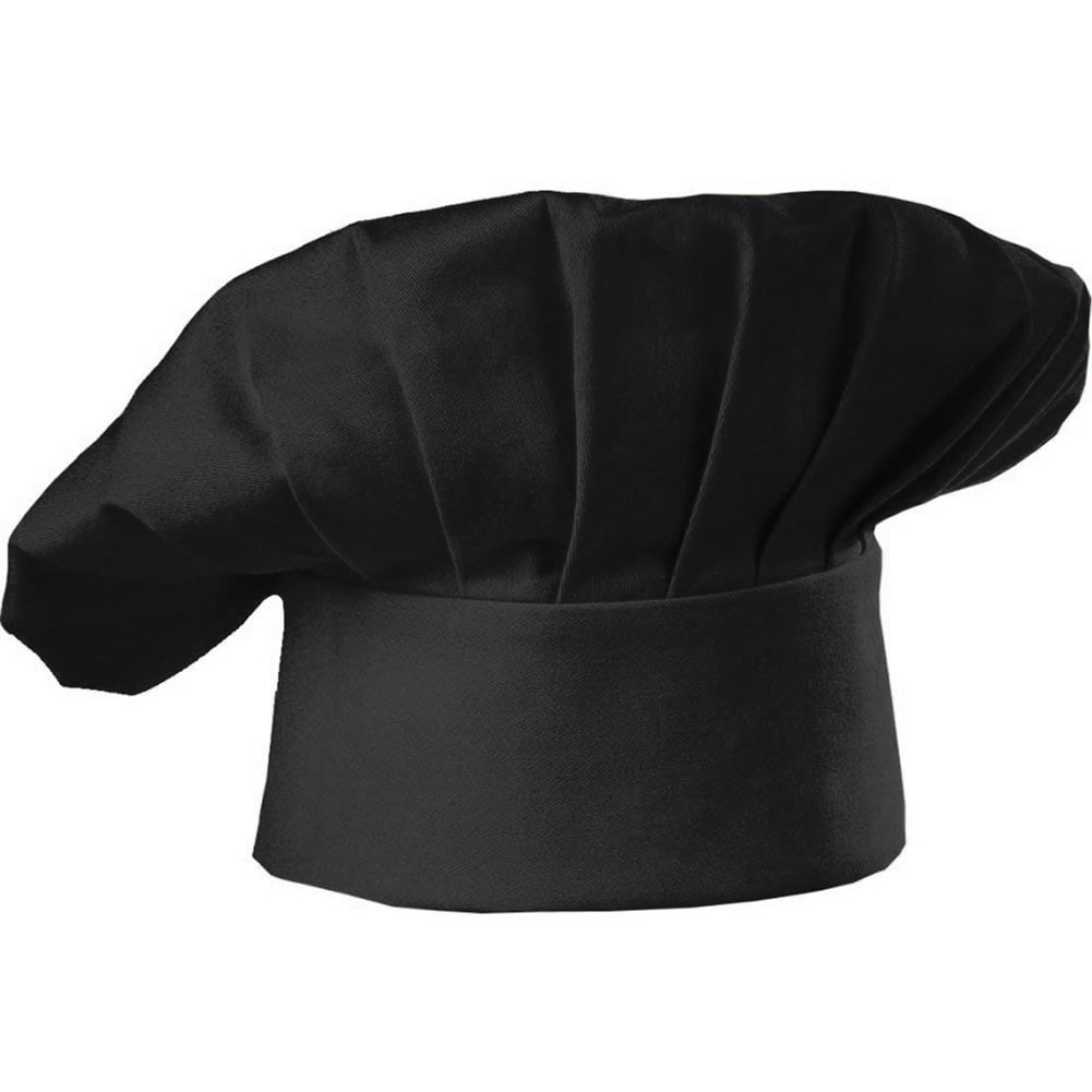 Sanwood Unisex Chef Hat, Black Pleated Adjustable Cap, Polyester ...