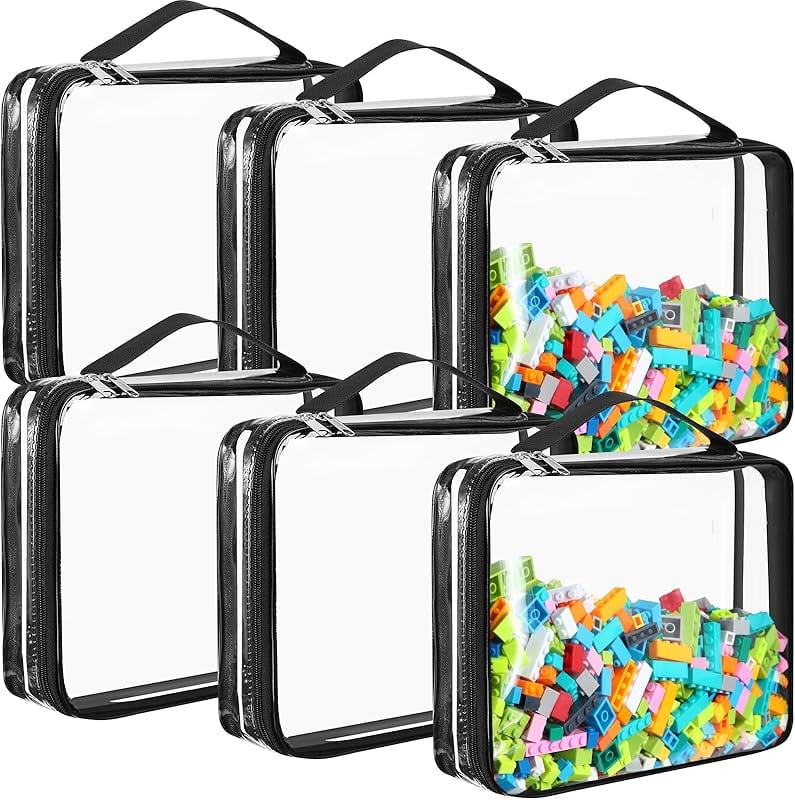 Sanwuta 6 Packs Toy Storage Bags, PVC Organizing Case Bags with Zipper ...