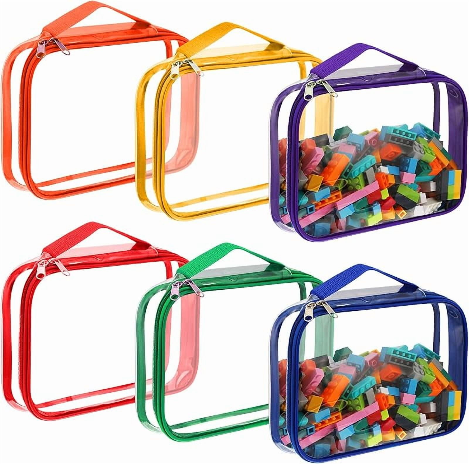 Sanwuta 6 Packs Toy Storage Bags, PVC Organizing Case Bags with Zipper ...