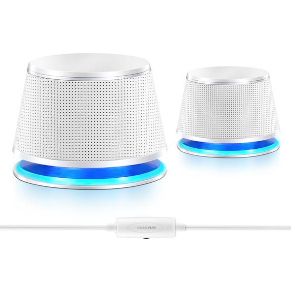 Sanyun SW102 Desk Music Plug System, 5Wx2 Compact External Audio PC ...