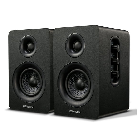 SW208 3" Active Bluetooth 5.0 Bookshelf Speakers – 60W Carbon Fiber ...