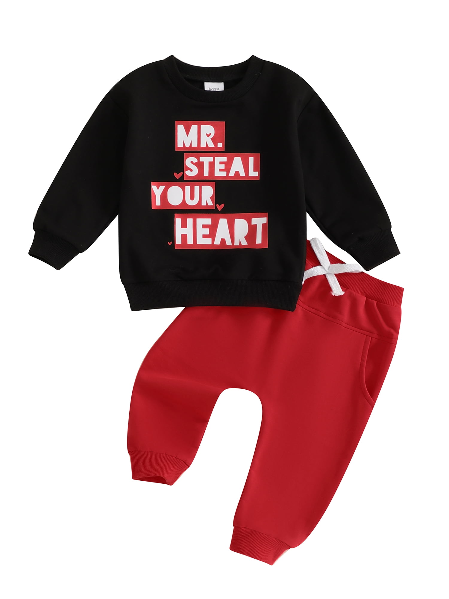 Saoakiny Boys 2-piece Outfit, Long Sleeve Letters Print Sweatshirt with ...