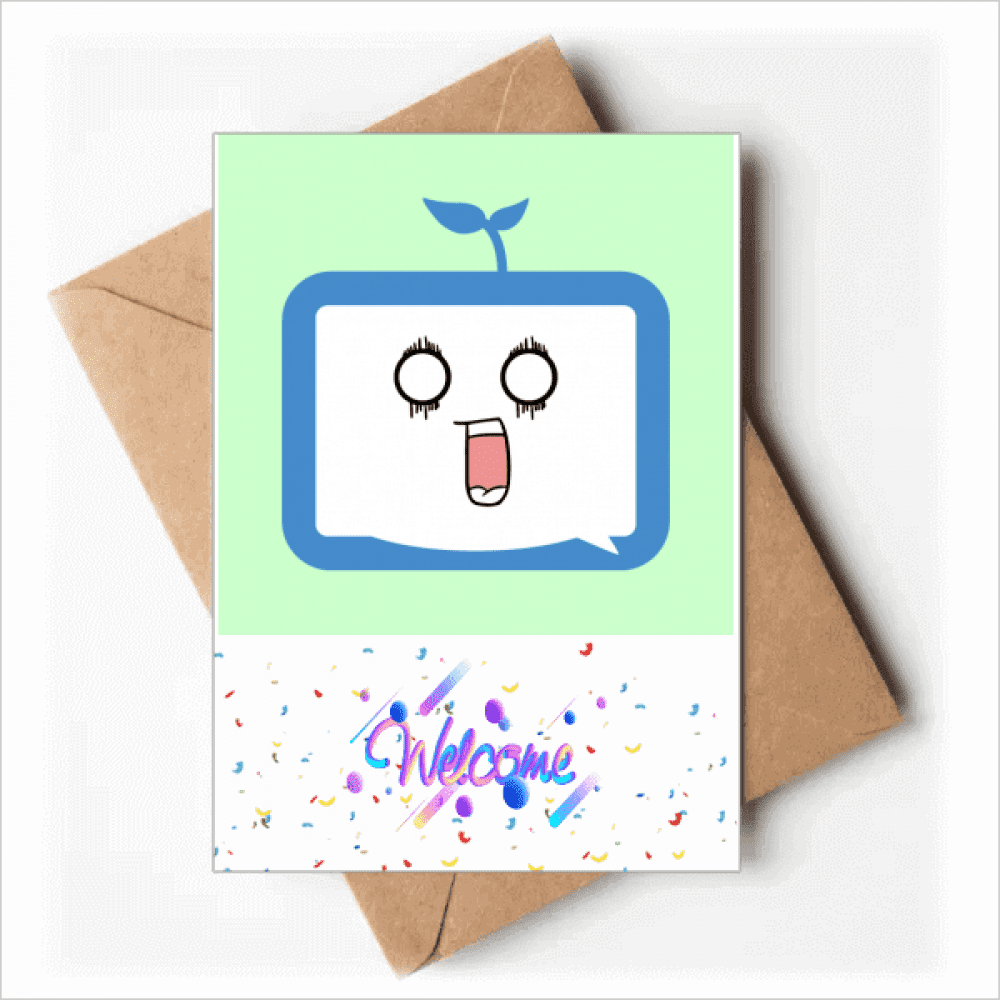 Saplings Surprised Small TV Face Original Welcome Back Greeting Cards ...