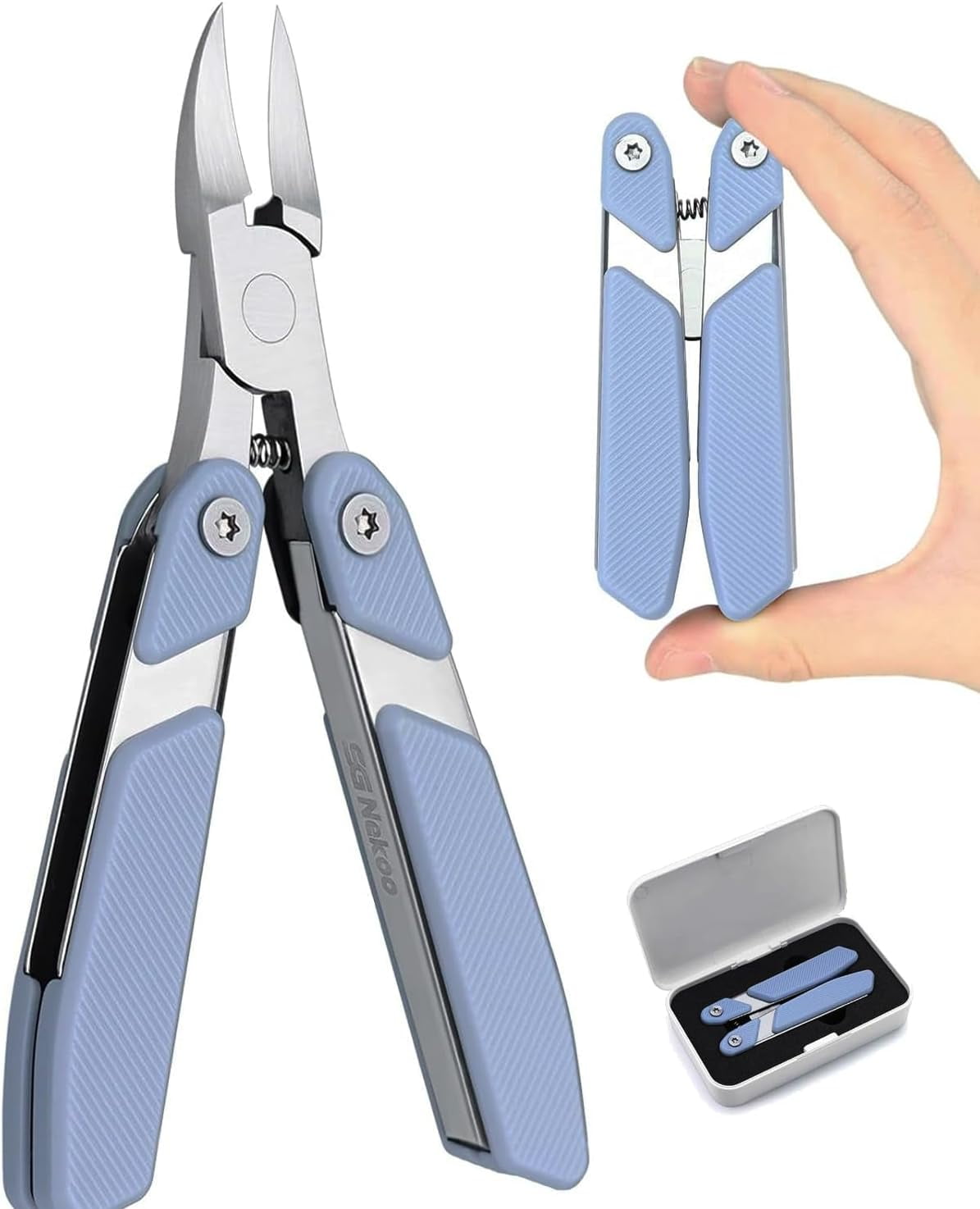 Sapphire Blue Men's Pedicure Tool - Foldable Safety Curved Ingrown ...