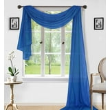 Sapphire Home 1pc Window Sheer Voile Scarf Valance, Decorative Sheer ...