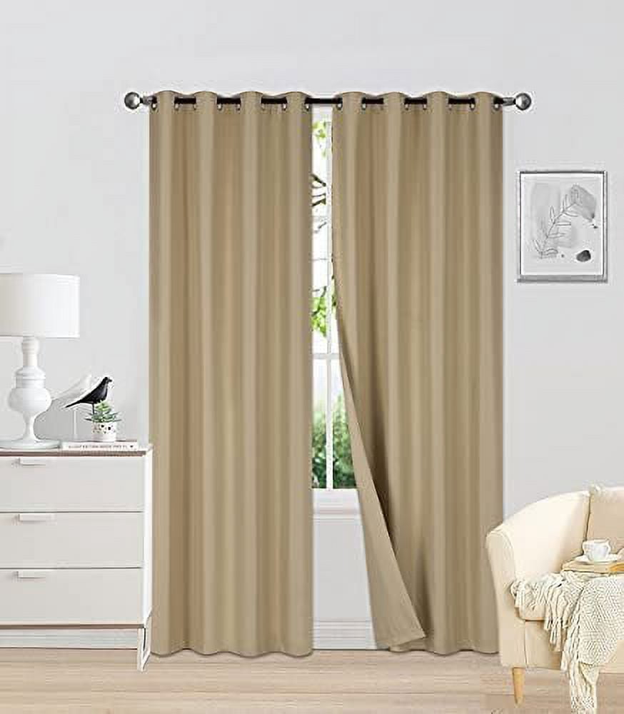 Sapphire Home 2 Panel Woven Room Darkening Blackout Curtain Panels ...