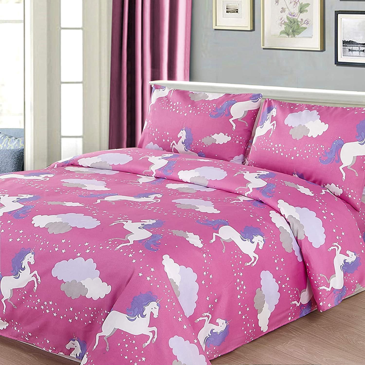 Sapphire Home 4 Piece Full Size Sheet Set with Fitted, Flat and 2 ...