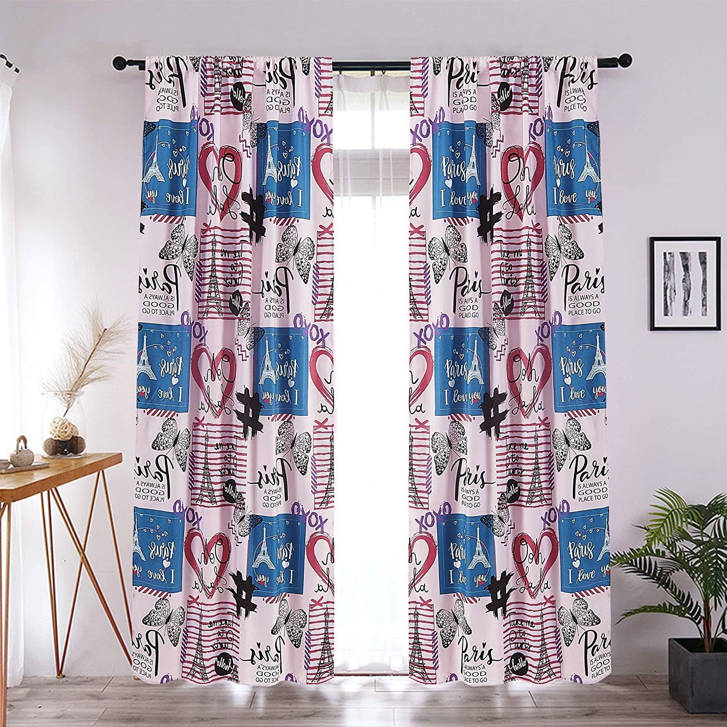 Sapphire Home Kids Girls Window Curtain Panels with tiebacks 4 Piece ...