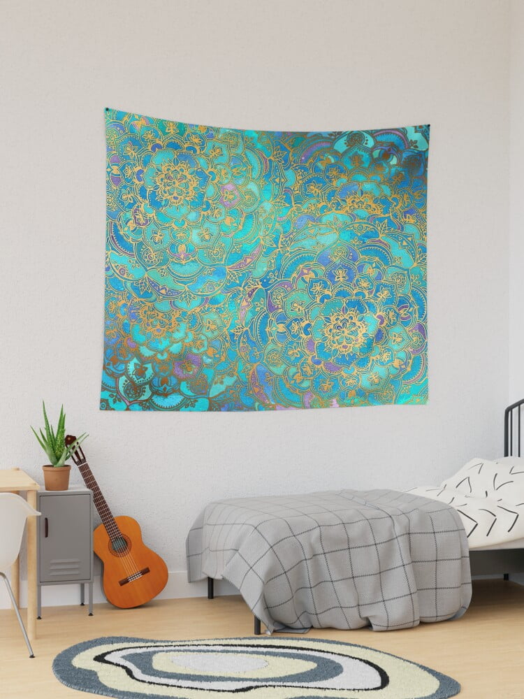 Sapphire & Jade Stained Glass Mandalas Tapestry - Walmart.com