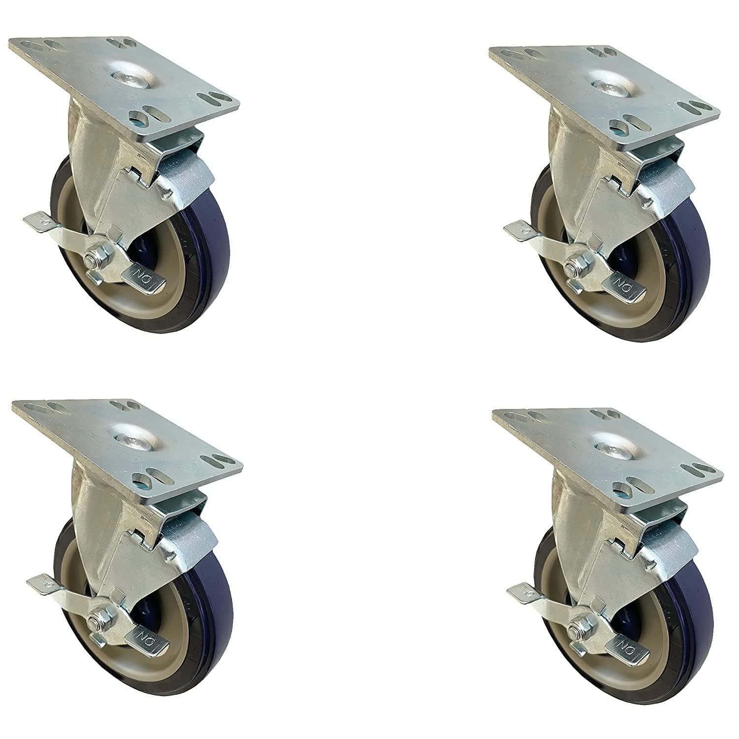 Sapphire Manufacturing SMCS-211 Square Plate Casters with Brake ...
