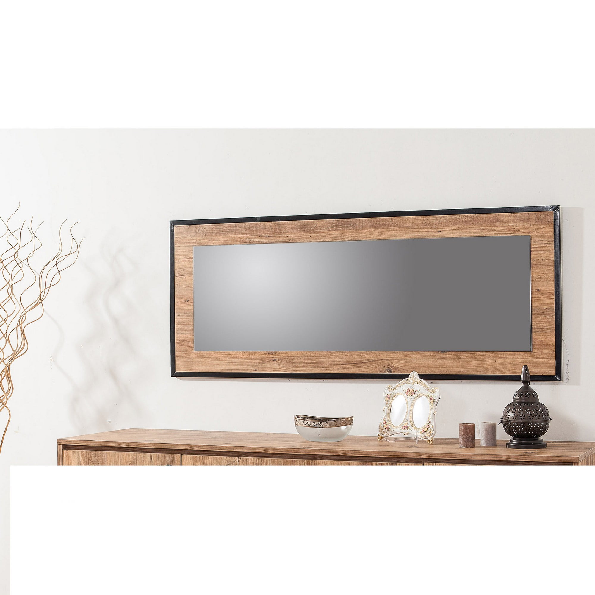 Sapphire-Aristo-Atlantic Pine, Black-Decorative Chipboard Mirror ...