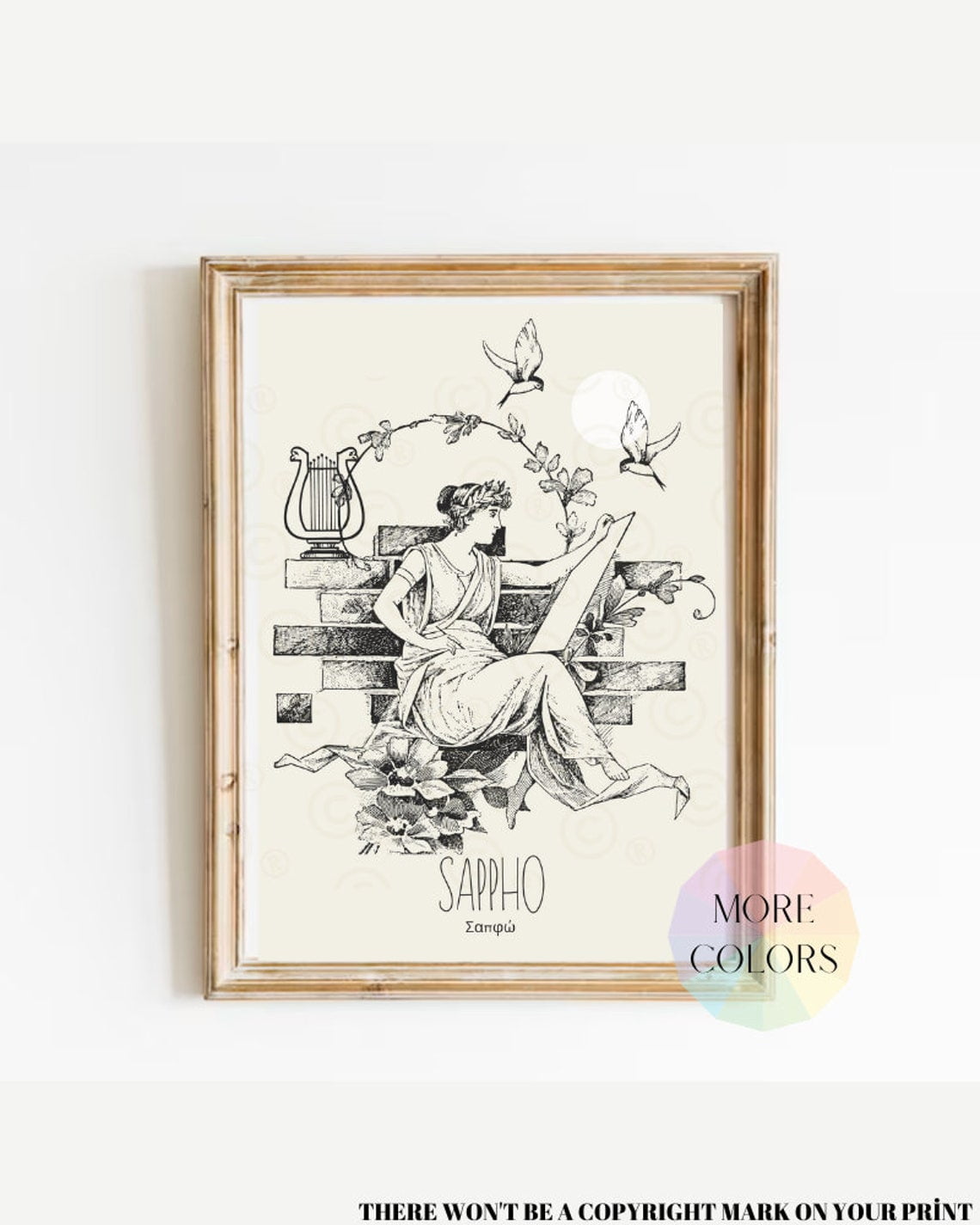 Sappho Art Print, Sapphic Art, Lesbian Aesthetic Decor, Lesbian Couple ...