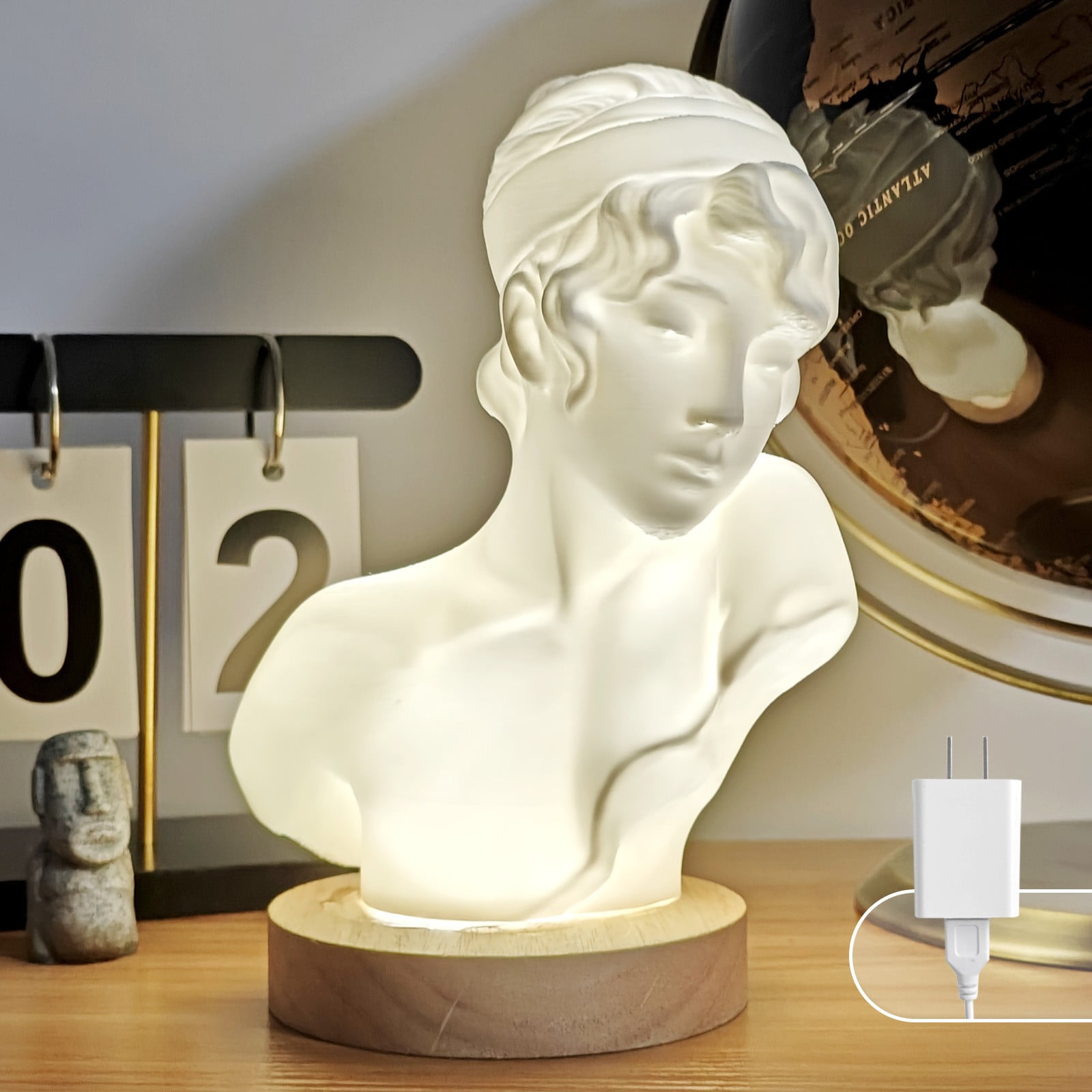 Sappho Bust Lamp, Table Lamp with Ancient Greek Love Statue, 3 Color ...