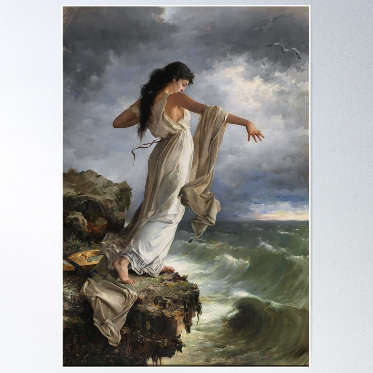 Sappho Greek Poet | Death Of Sappho By Miguel Carbonell Selva Poster Wall Art, Modern Wall Decor ...
