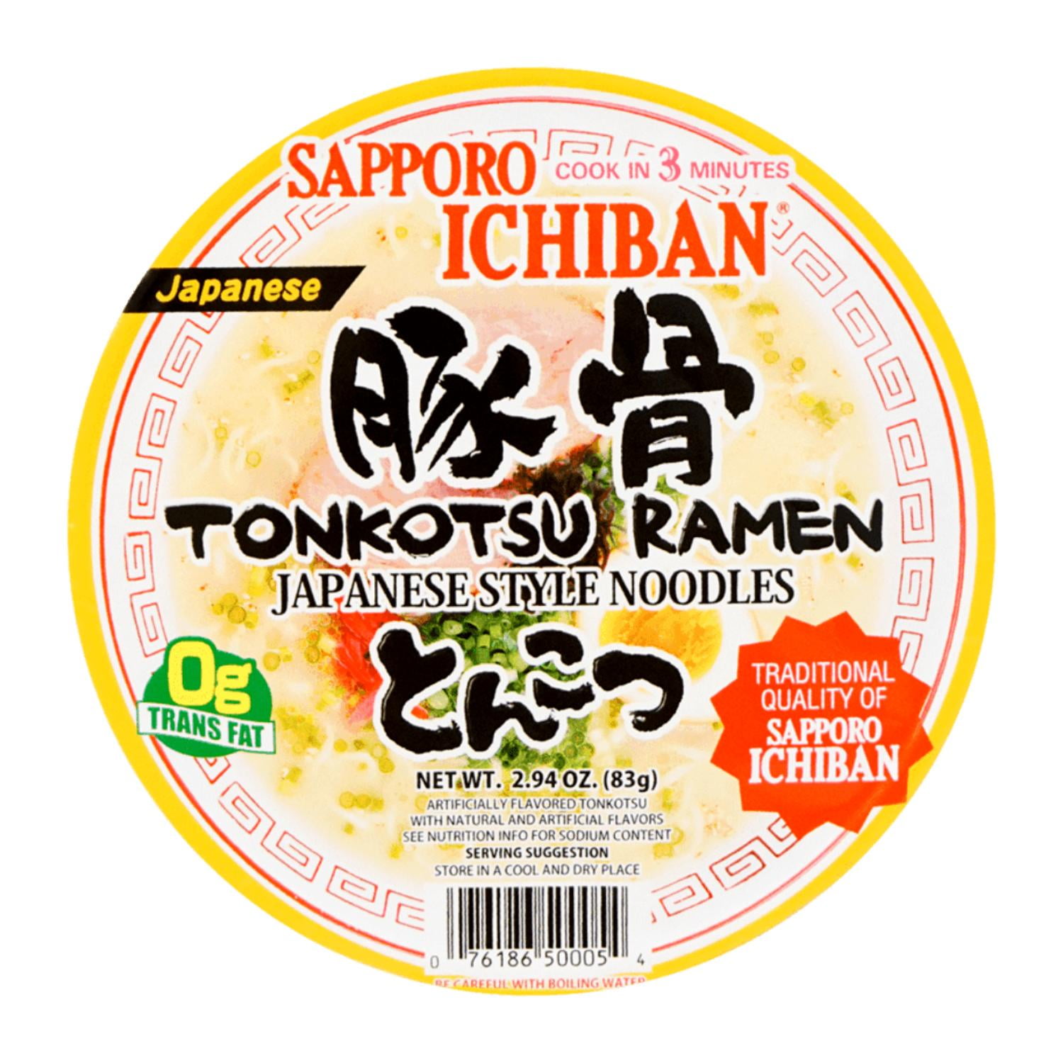 Sapporo Ichiban Instant Tonkotsu Ramen Bowl, 2.94oz, Shelf Stable ...