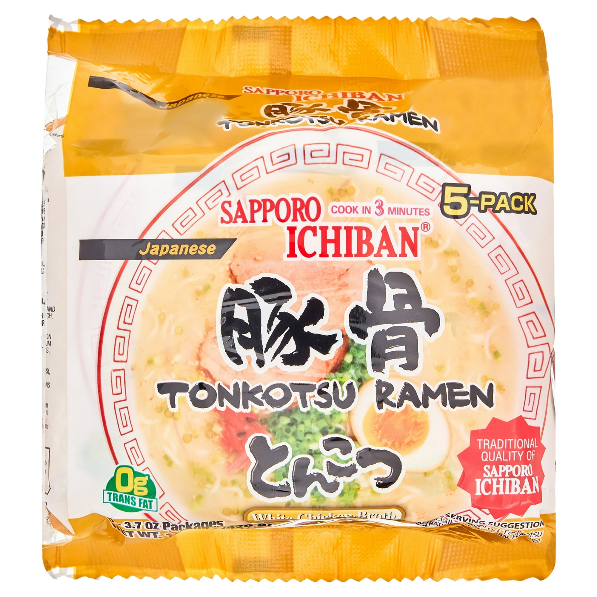 Sapporo Ichiban Tonkotsu Ramen Noodles, 18.5 Oz, 5-Pack - Walmart.com