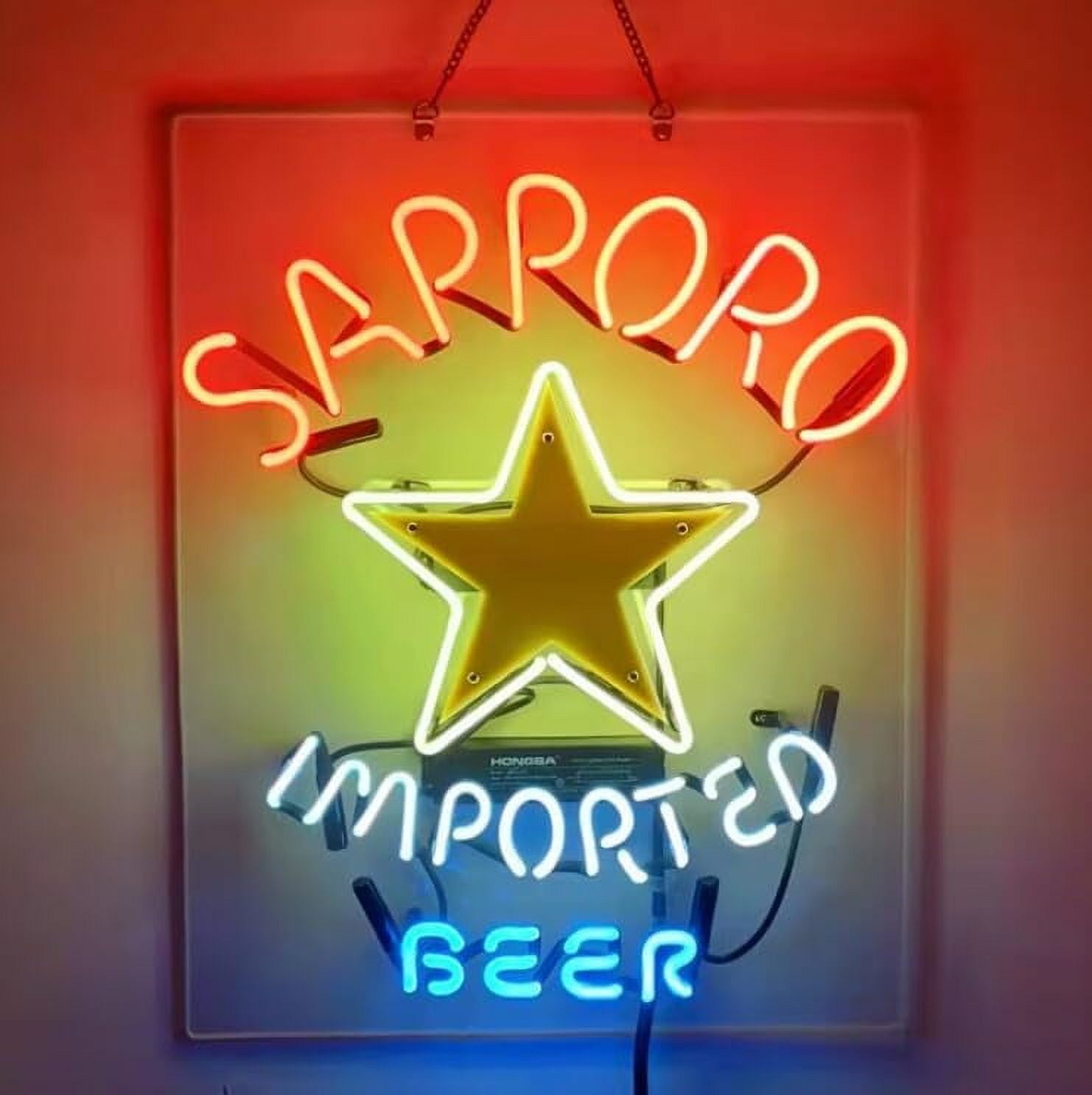 Sapporo Imported Beer Neon Sign, Neon Beer Signs For Wall Decor, Neon ...