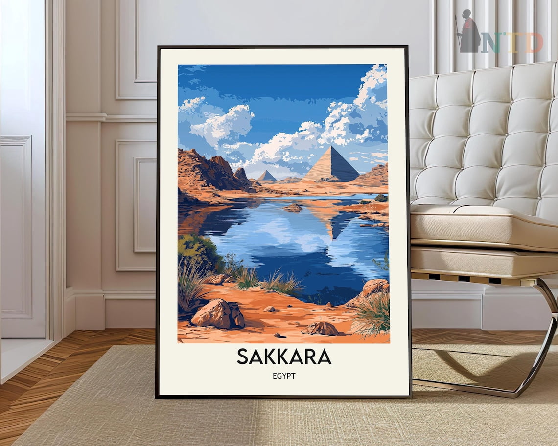 Saqqara Egypt Ancient Pyramid Landmark Wall Art Travel Photo Print ...