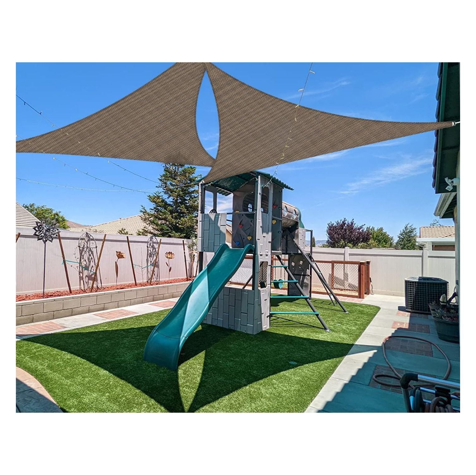 SarCQg 15' x 15' x 15' Sun Shade Sail Canopy Sunshade Outdoor Heavy ...