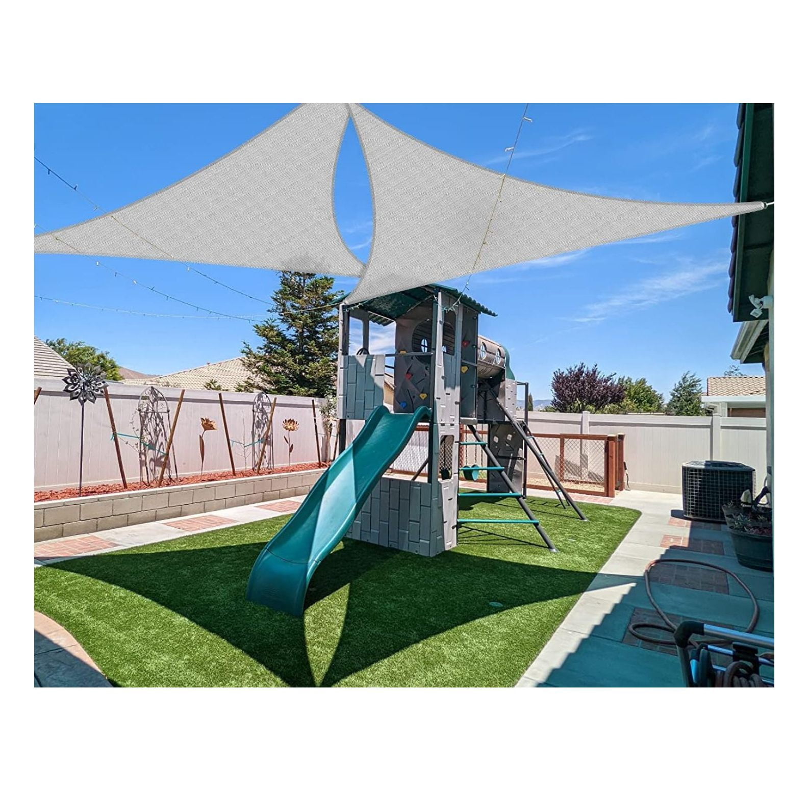 SarCQg 28'x28'x28' Sun Shade Sail Triangle Heavy Duty Fabric Cloth ...