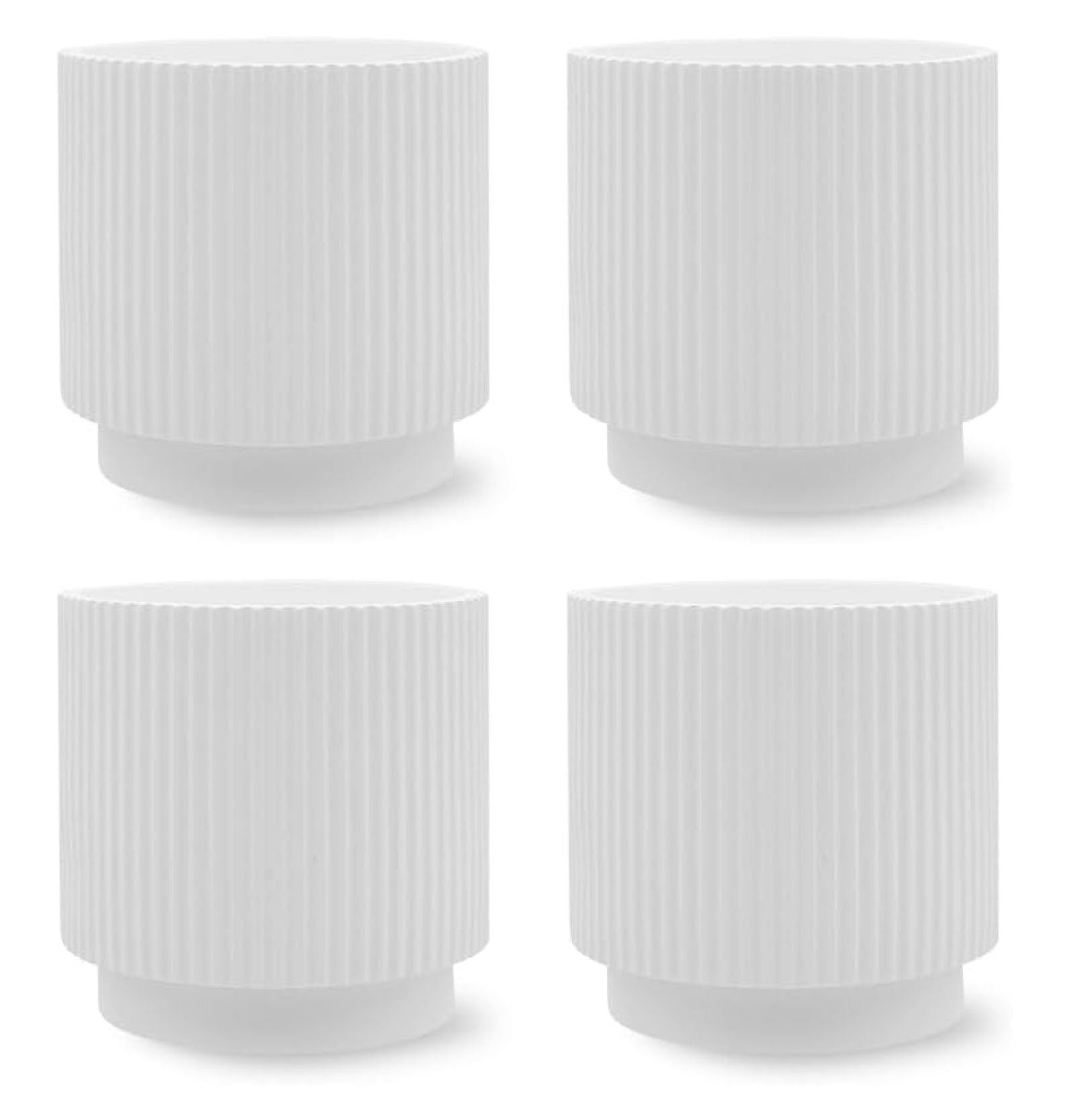 SarCQg 4.5 Inch Modern White Vases, Bulk Vases for Centerpieces, Fluted ...