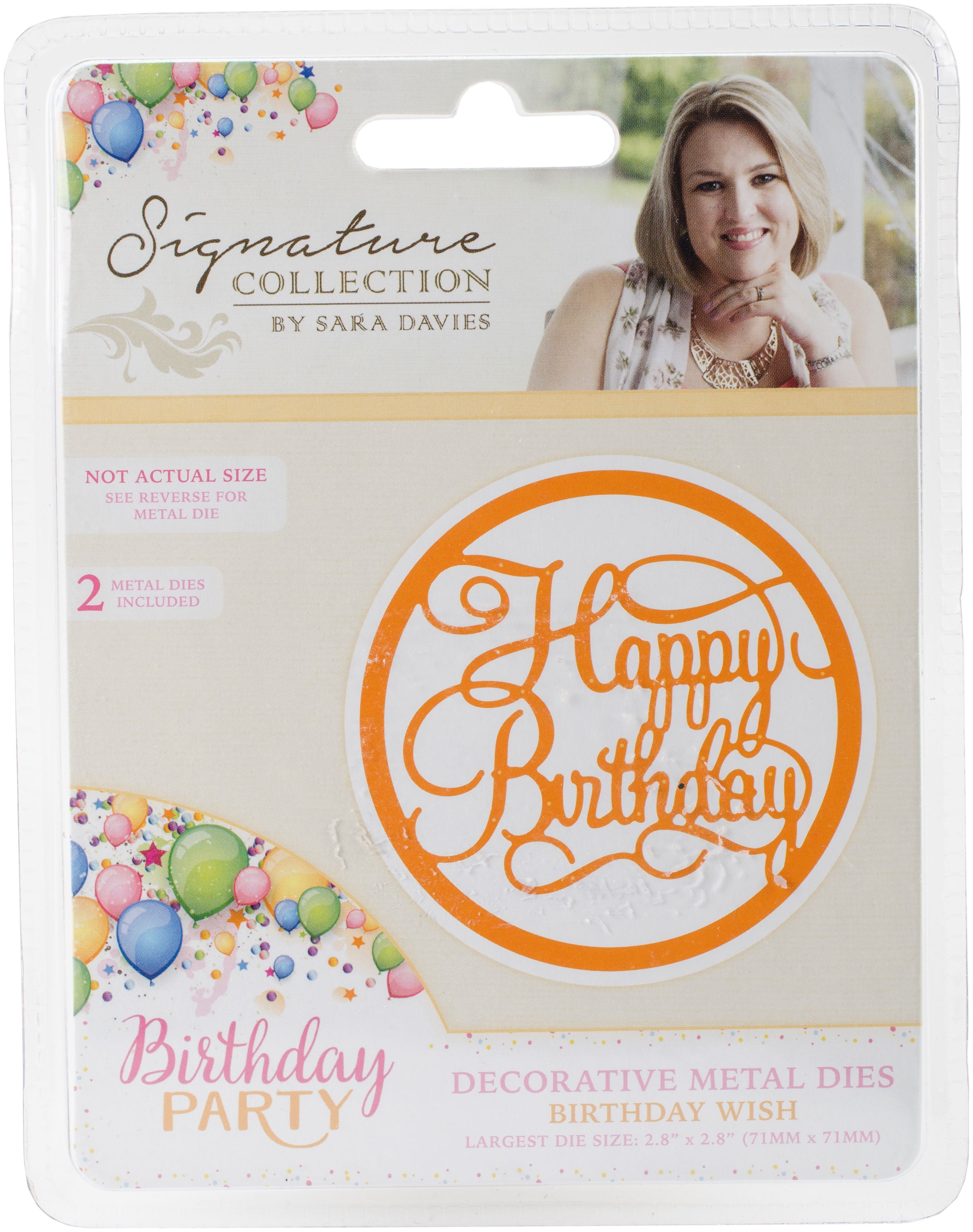 Sara Davies Signature Birthday Party Metal Dies-Birthday Wish - Walmart.com