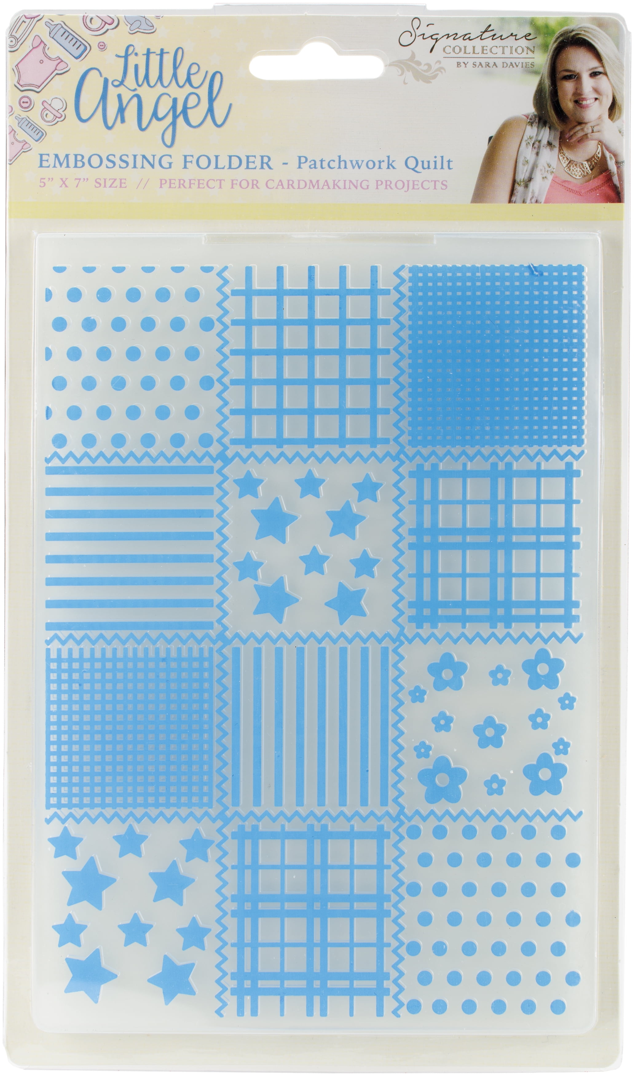 Sara Davies Signature Little Angel Embossing Folder 5"X7"-Patchwork ...