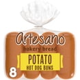 Artesano Potato Hot Dog Buns, 8 count, Hot Dog Buns, 16 oz Bag ...