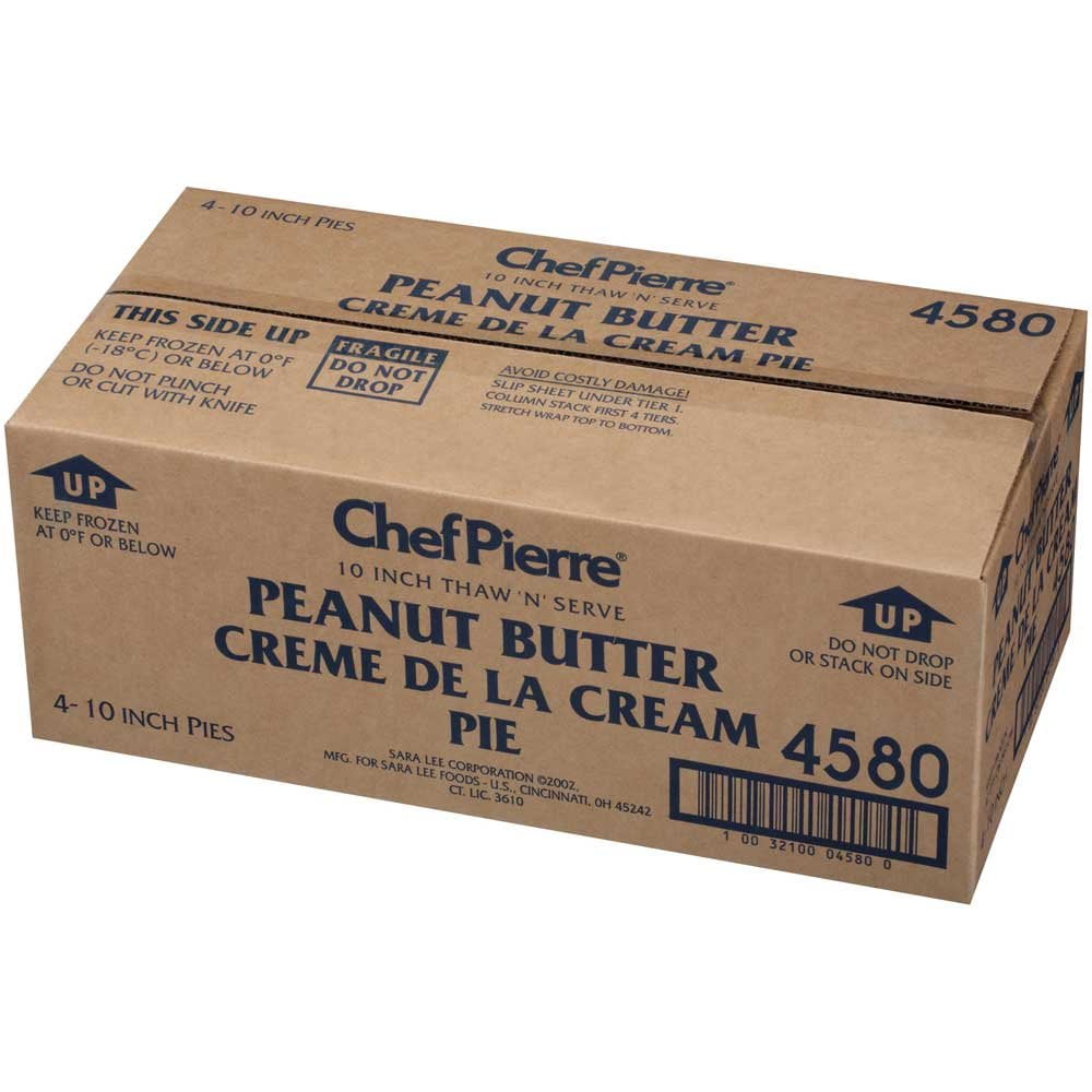Sara Lee Chef Pierre Peanut Butter Creme de la Cream Pie, 10 inch -- 4 ...