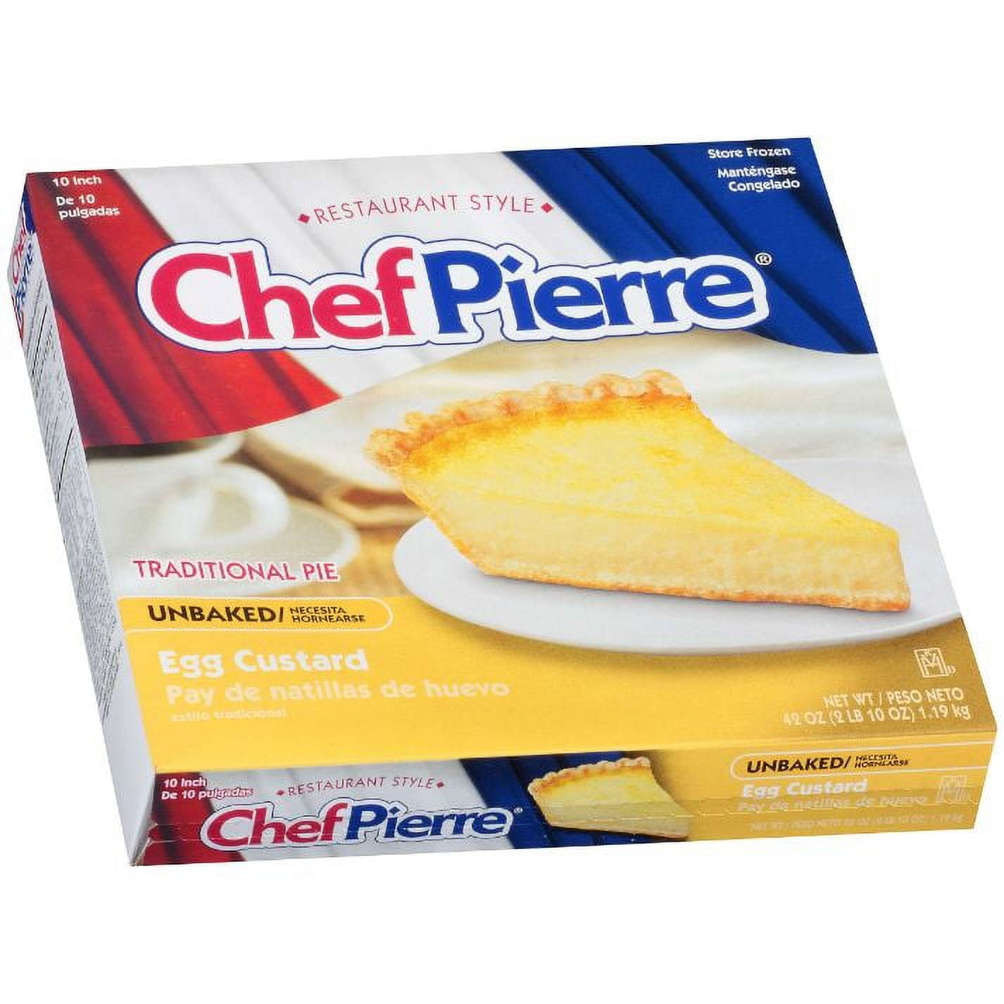 Sara Lee Chef Pierre 10" Unbaked Egg Custard Open Face Pie, 2.625lbs ...