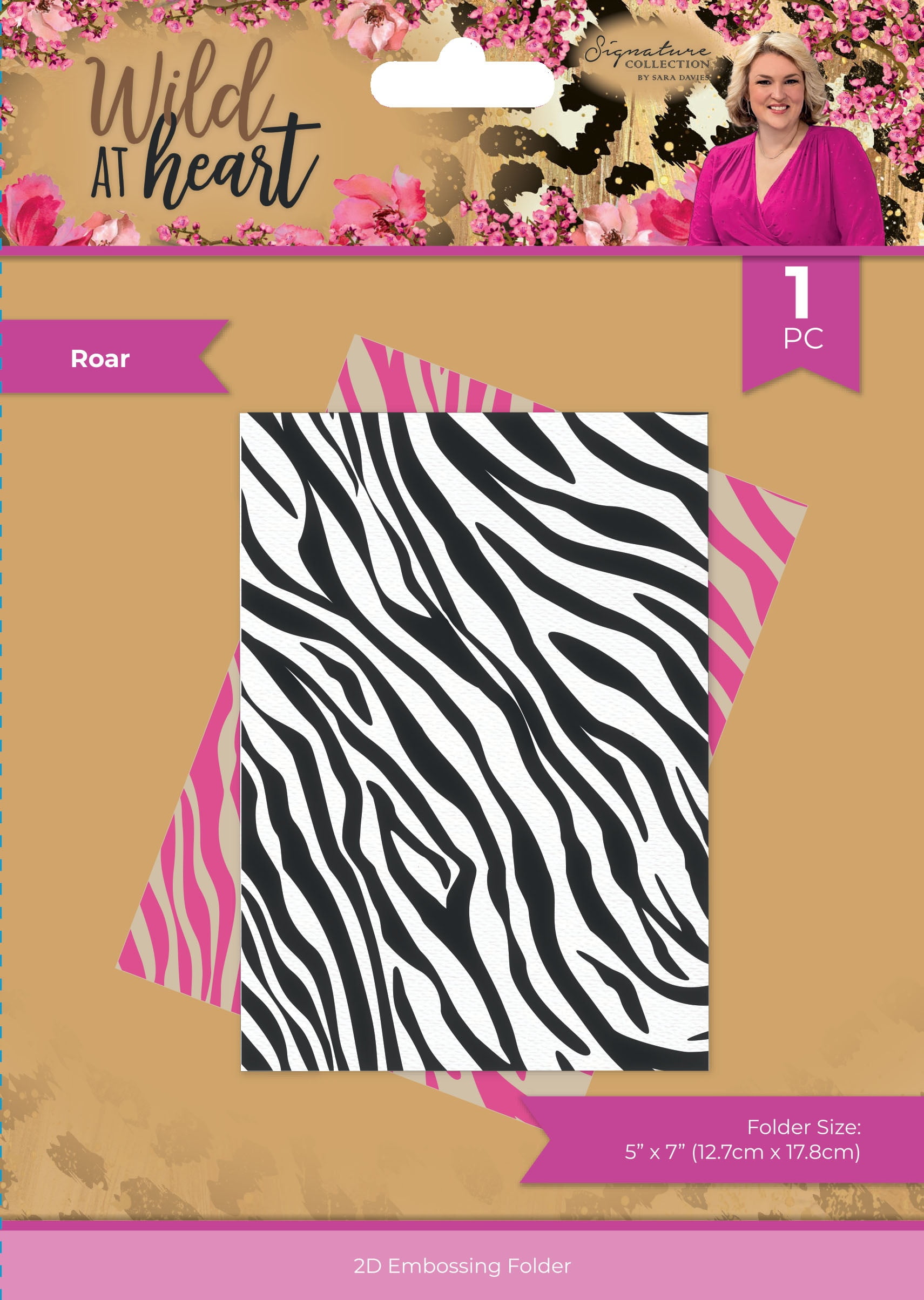Sara Signature Wild At Heart Embossing Folder 5"X7"-Roar - Walmart.com